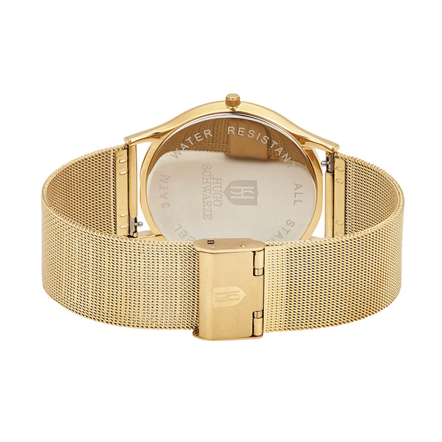 Hugo Schwarze Theodore Gold, Brown and Grey Slim Interchangeable Watch ...